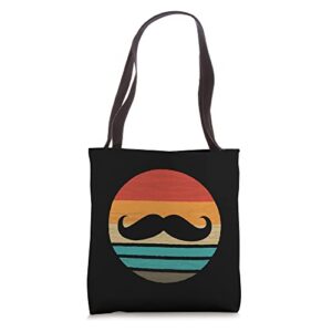 mustache retro style vintage tote bag