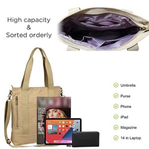 Work Tote Bags for Women Canvas Handbag Tote Purse with Zipper Lightweight Shoulder Bag for Office, Travel, School