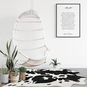 FALARK Fluffy Cow Print Rug Faux Cowhide Rugs for Living Room Bedroom, Cute Animal Print Carpet Western Home Decor Mat, Upgraded Luxury Area Rug Soft Cow Skin Rugs, Black and White, 4.6ft x 5.2ft