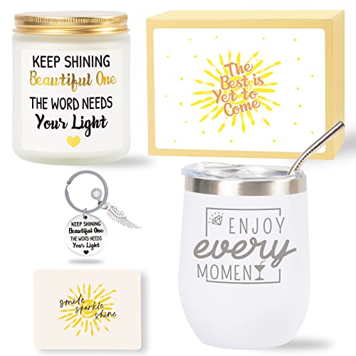 Get Well Soon Gifts for Women - Thank You Gifts - Care Package - Thinking of You Gifts for Women - Inspirational Gifts for Women - Encouragement Gifts for Women Scented Jar Candles