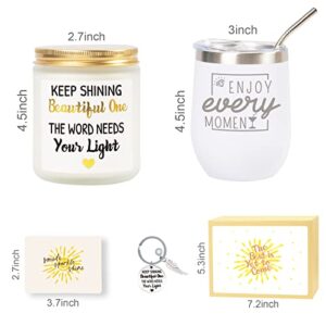 Get Well Soon Gifts for Women - Thank You Gifts - Care Package - Thinking of You Gifts for Women - Inspirational Gifts for Women - Encouragement Gifts for Women Scented Jar Candles