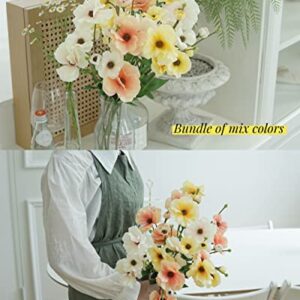 Kamang Ranunculus Flowers White Silk Flower (3 Stems) for Home Decor and Wedding. Artificial Flower for White Spring Decor. Floral Arrangement and Table Centerpiece. White Silk Flowers (White)