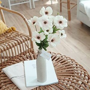 Kamang Ranunculus Flowers White Silk Flower (3 Stems) for Home Decor and Wedding. Artificial Flower for White Spring Decor. Floral Arrangement and Table Centerpiece. White Silk Flowers (White)