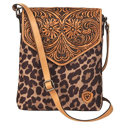 ARIAT Women's Tooled Leopard Crossbody Bag