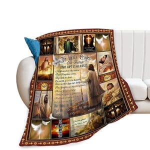 jesus christ blanket christian religious faith blanket healing bible verse inspirational prayer scripture catholic gifts for women men soft cozy fleece throw blanket home decor for bed couch 40″x50″