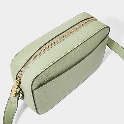 KATIE LOXTON Cara Womens Soft Pebble Vegan Leather Adjustable Strap Crossbody Handbag Satchel Purse Sage Green