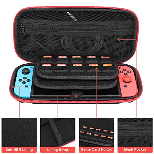 Custom Carrying Case for Switch Personalized Carrying Storage Case with 20 Games Cartridges Add Your Photo Text Portable Travel Carry Case Shell Pouch for Console Accessories