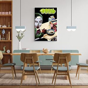 LIBOK MF DOOM Mm..Food Rapper Music Poster Printing Modern Home Poster Wall Art Mural Art Poster Decoration Unframed 12x18in, 12x18in-unframed