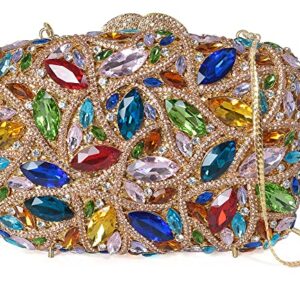 MOSSMON Crystal Evening Clutch Bag Sparkling Bride Wedding Party Purse for Women