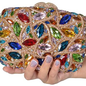 MOSSMON Crystal Evening Clutch Bag Sparkling Bride Wedding Party Purse for Women