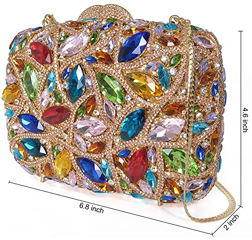 MOSSMON Crystal Evening Clutch Bag Sparkling Bride Wedding Party Purse for Women