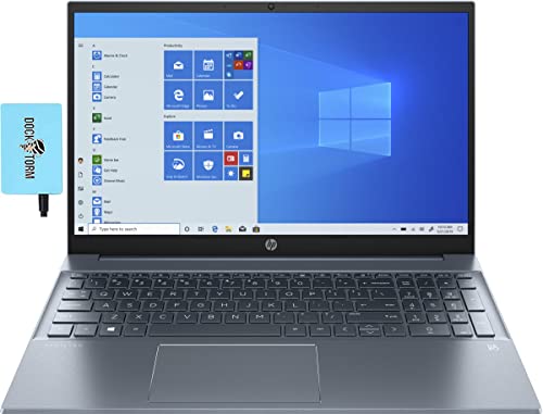 HP Pavilion 15 Home & Business Laptop (Intel i7-1165G7 4-Core, 16GB RAM, 1TB PCIe SSD, Intel Iris Xe, 15.6" Full HD (1920x1080), WiFi, Bluetooth, Webcam, 1xHDMI, Win 11 Home) with Hub