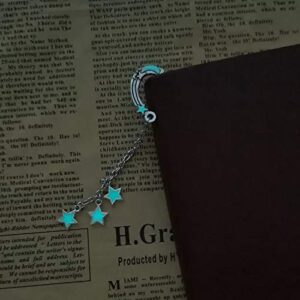 Gzrlyf Moon and Stars Bookmark Glow in The Dark Bookmark Luminous Book Markers Metal Book Lover Gifts (Luminous Bookmark)