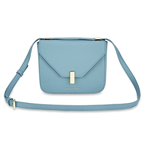 KATIE LOXTON Casey Womens Medium Vegan Leather Convertible Crossbody Top Handle Satchel Purse Blue