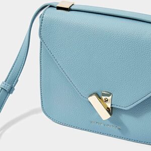 KATIE LOXTON Casey Womens Medium Vegan Leather Convertible Crossbody Top Handle Satchel Purse Blue