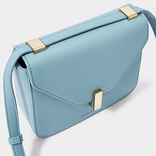 KATIE LOXTON Casey Womens Medium Vegan Leather Convertible Crossbody Top Handle Satchel Purse Blue