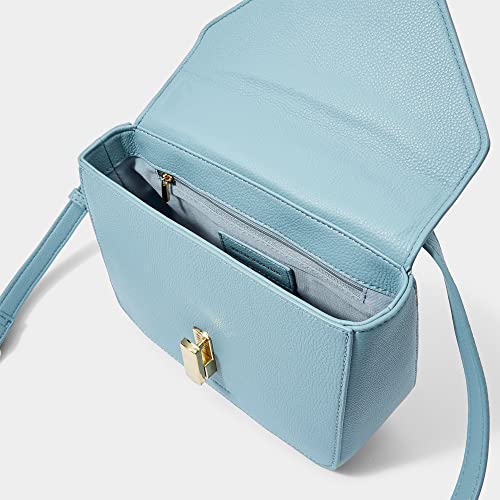 KATIE LOXTON Casey Womens Medium Vegan Leather Convertible Crossbody Top Handle Satchel Purse Blue