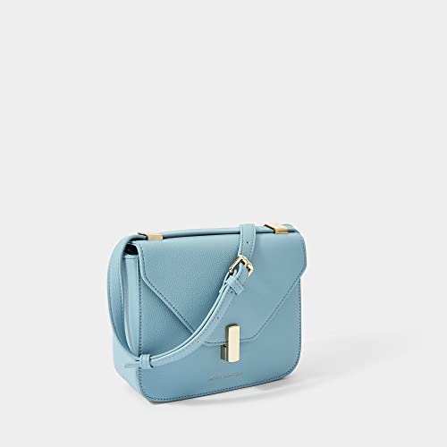 KATIE LOXTON Casey Womens Medium Vegan Leather Convertible Crossbody Top Handle Satchel Purse Blue