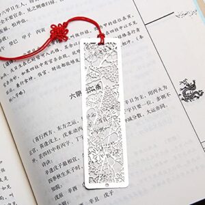 Creative Metal Bookmark, Chinese Retro Style Hollow Bookmark for Art Craft/DIY Photo Album/Notebook/Gifts/School Supplies(B)