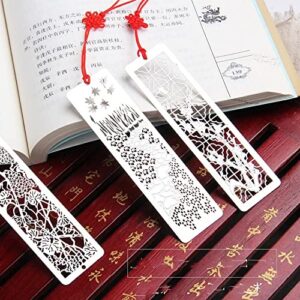 Creative Metal Bookmark, Chinese Retro Style Hollow Bookmark for Art Craft/DIY Photo Album/Notebook/Gifts/School Supplies(B)