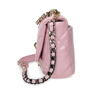 Steve Madden womens Terra-p Steve Madden TERRA P Quilted Crossbody, Light Pink, One Size US