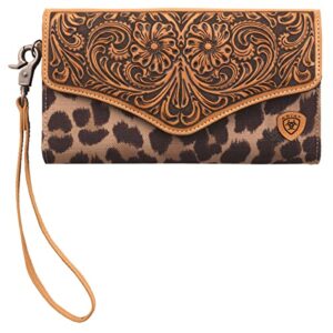 ariat clutch tooled leopard tan