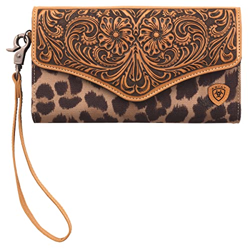 ARIAT Clutch Tooled Leopard Tan