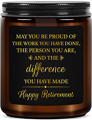 Retirement Gifts for Women-Lavender Scented Candle,Funny Female Retirement Gifts for Teacher Nurse,Gifts for Retirement Party Decorations,Happy Retired Present for Mom Grandma,Dad,Coworker