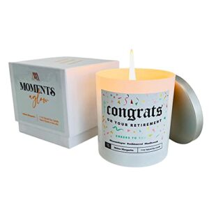 MomentsAglow Premium Soy Candle Gift - Retirement Going Away Women Men Employee Retiree Coworker Corporate Office. Includes Coordinating Lid + Gift Box: Melon Margarita