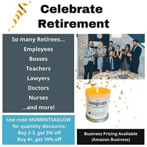 MomentsAglow Premium Soy Candle Gift - Retirement Going Away Women Men Employee Retiree Coworker Corporate Office. Includes Coordinating Lid + Gift Box: Melon Margarita