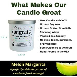 MomentsAglow Premium Soy Candle Gift - Retirement Going Away Women Men Employee Retiree Coworker Corporate Office. Includes Coordinating Lid + Gift Box: Melon Margarita