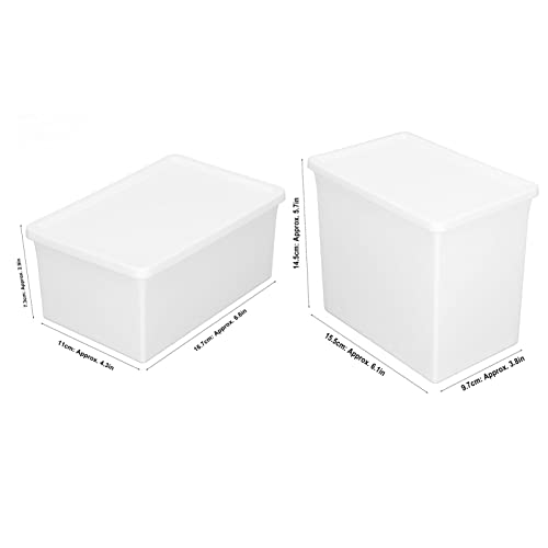 Storage Box, Plastic Desktop Storage Box Plastic Storage Bin Tote Multifunction Dustproof Storage Box Organizing Container with Lid for Home Desktop(#2)