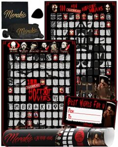 merakio horror movie scratch off poster, 100 horror movies scratch off poster, horror movie posters, movie scratch off poster, top 100 movies scratch off poster, 100 movies scratch off poster