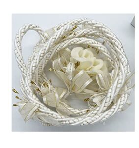 rbn beautiful ivory and gold intertwine silver embellishment accent rope migajon lazo wedding lasso traditional lazos de boda tradicional bridal gift box