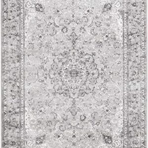 Mark&Day Area Rugs, 7x9 Terband Updated Traditional Charcoal Area Rug, White/Beige/Black Carpet for Living Room, Bedroom or Kitchen (6'7" x 9')