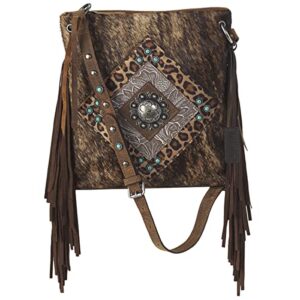 ariat women’s nashville calf hair brown crossbody bag