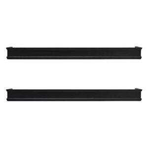 melannco modern traditional floating wall shelves for bedroom, living room, nursery, office, set of 2, 20 inch, black finish