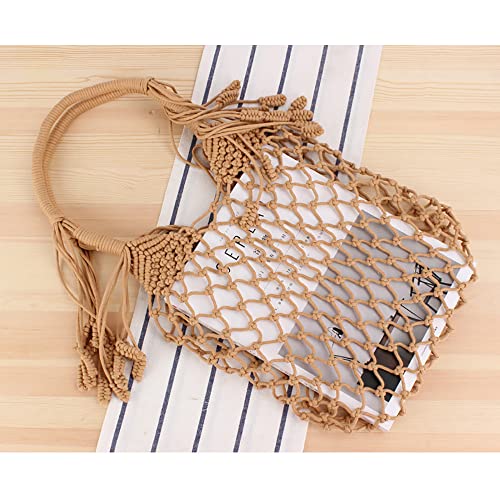 JBRUN Womens Hand-woven Straw Shoulder Bag Beach Bag Tote Braided Handbag Summer Hobo Bag Travel Bag (A)