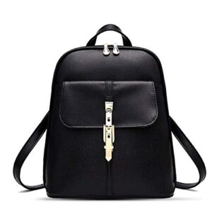 satchels women leather backpacks for girls school backpack female travel shoulder bagpack ladies casual daypacks (color : black)