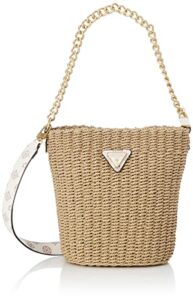 guess lilica bucket, cream logo