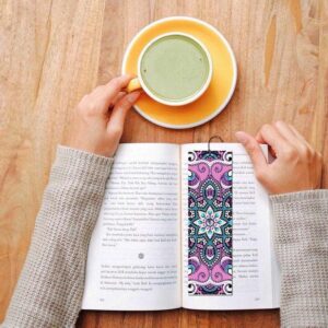 8 Pieces Diamond Painting Bookmarks Leather Bookmark with Tassel Mandala Flower 5D Diamond Bookmark for Beginners DIY Bookmark