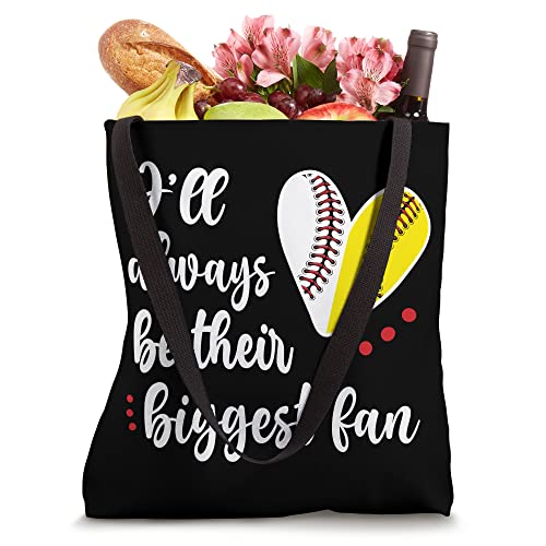 Huge Fan Softball Baseball Player Mother Baller Mom Tote Bag