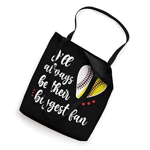 Huge Fan Softball Baseball Player Mother Baller Mom Tote Bag