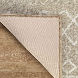 Antep Rugs Alfombras Non-Skid (Non-Slip) 2x3 Rubber Back Bohemian Distressed Moroccan Boho Low Pile Profile Indoor Area Rug (Beige, 2' x 3')