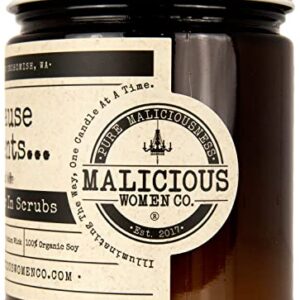 MMalicious Women Candle Co - Because Patients…, Lemon Drop Martini Infused with Happy Hour in Scrubs, All-Natural Soy Candle, 9 oz.