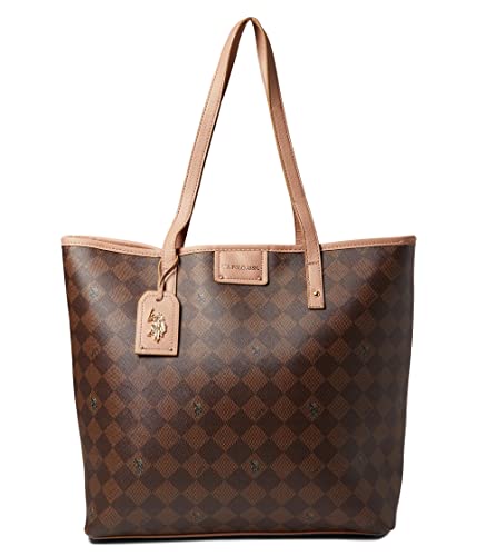 U.S. POLO ASSN. Diamond Signature Tote Brown/Blush One Size