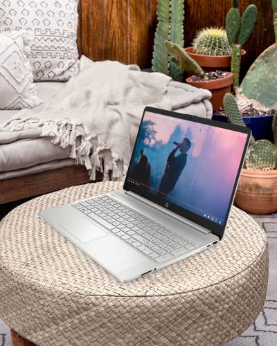 HP 15.6 Inch Laptop, Intel Iris Xe Graphics, 11th Generation Intel Core Processor, 8 GB RAM, 256 GB SSD, Windows 11 Home (15-dy2024nr, Natural silver)