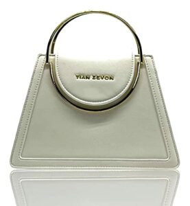 tian zevon gisselle metal handle leather purse (ivory)