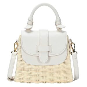 madison west – the stella top handle satchel style crossbody bag for women – bone