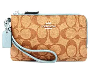 coach signature pvc double corner zip